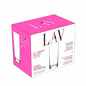 lav Collins Drinking Glasses Set of 6 - Tall Highball Glasses 12 Oz for Water Juice Lemonade Bloody Mary Cocktails - Bar Home Kitchen Glassware Tumblers - Iced Coffee Cups