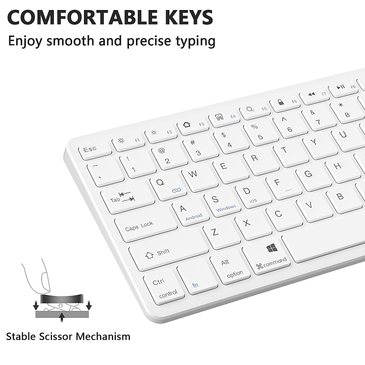 TaIYanG Bluetooth Keyboard for iPad Wireless Keyboard Compatible iPad 10th/iPad 10.2(9th/8th/7th Generation),iPad Air 5th/4th, iPad Pro 11/12.9, iPad 9.7, iPad Mini and All Bluetooth Devices (White)