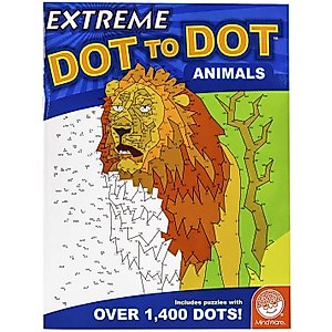 MindWare Extreme Dot to Dot Animals Book Puzzles Range from 300 to over 1,400 Dots Features 8 2-Page Spreads