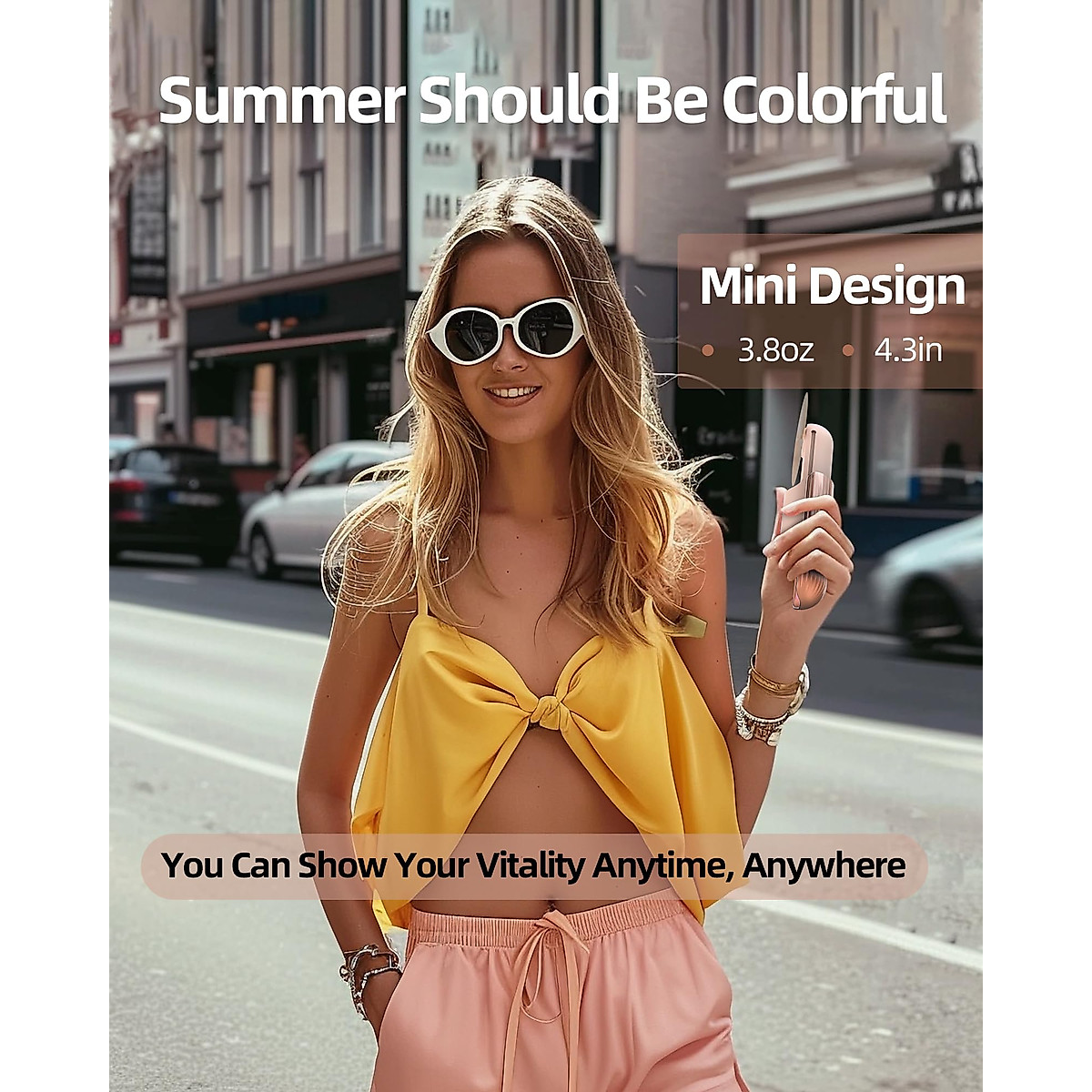 Cutnut Portable Handheld Fan, 3-Speed Foldable Mini Pocket Fan, USB-C 2000mAH Rechargeable Small Quiet Hand Fan, Personal Lash Fan for Travel, Outdoor, Home, Ideal Gifts for Women, Pink