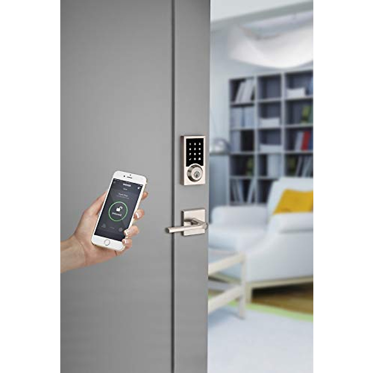 Weiser (by Kwikset) Premis Electronic Touchscreen SmartKey Deadbolt Lock, Works with Apple® HomeKit, Siri Voice Control, & Apple TV. Satin Nickel, 9GED22000-001-US15