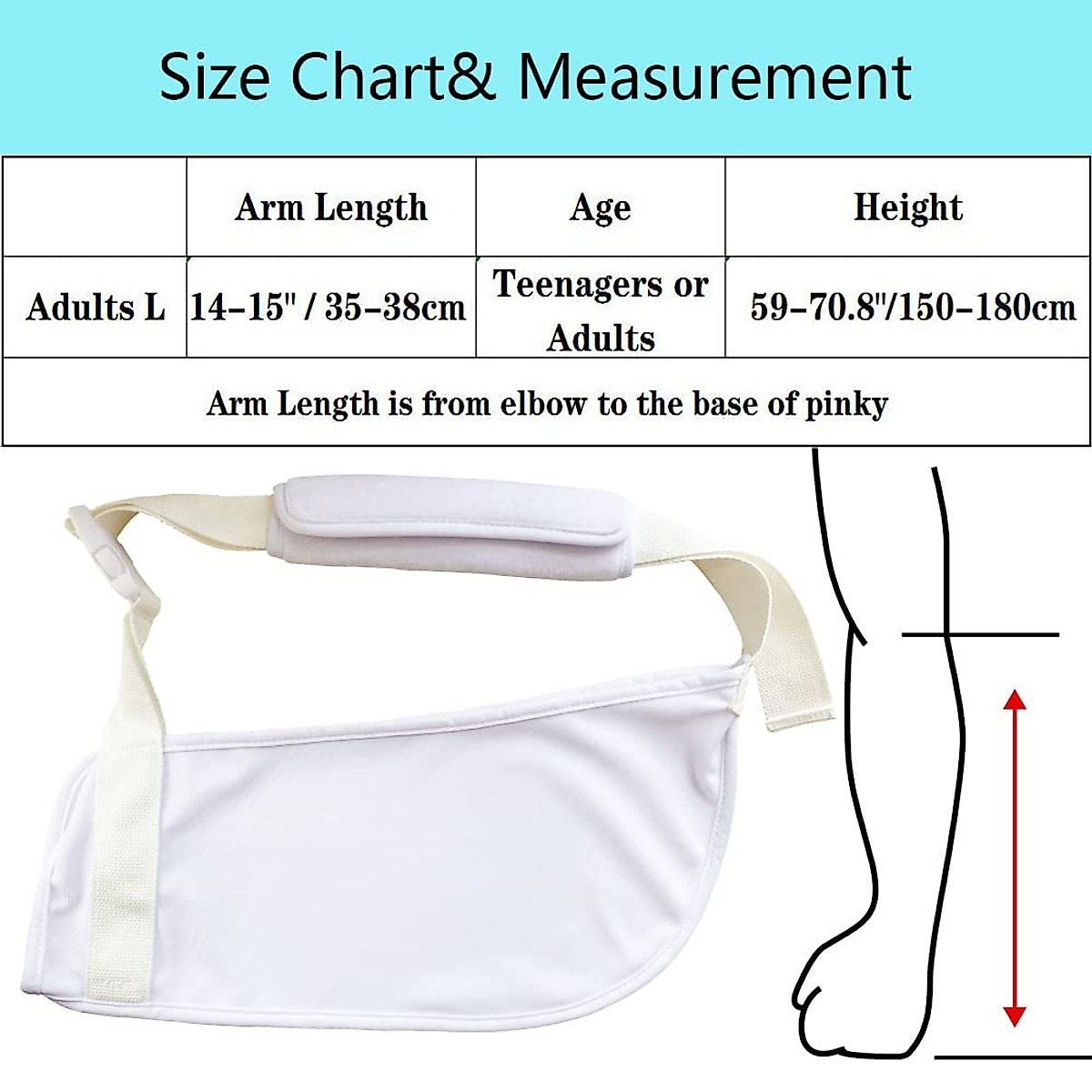 Ledhlth Breathable Arm Sling White for Broken Arm Men Women Youth Sling for Shoulder Injury Soft Adults Sling for Torn Rotator Cuff Comfortable Elbow Wrist Sling for Dislocated Shoulder