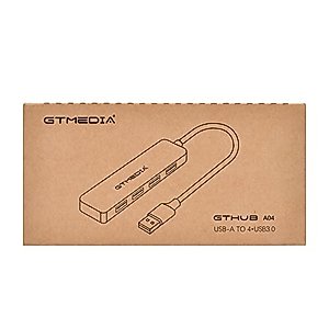 GT Media 4-Port USB 3.0 Hub, High Speed Data Transfer Splitter, 4-in-1 USB 15cm Connector for PC Computer Laptop Desktop