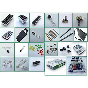 jdhlabstech MEGA 2560 Starter Kit Ultra (100% Open Source IDE Compatible) w/Battery Holder, Sensors, Modules, Resistor kit and Components (no Supply)