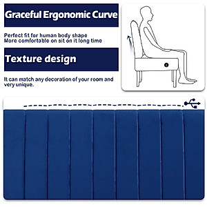 STHOUYN Mini Small Comfy Couch Armless Loveseat Sofa for Bedroom with USB Port, Velvet Small Couches for Small Spaces Living Room, Apartment Office Dorm (Navy Blue)