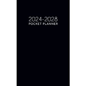 2024-2028 pocket planner: 5 year Pocket Calendar January 2024 to December 2028 | Black Cover