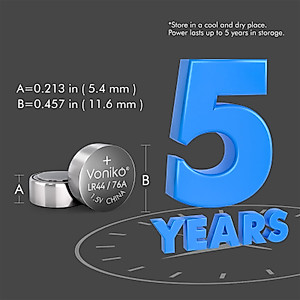 Voniko AG13 LR44 Batteries 20 Pack—[Ultra Power] Premium Alkaline 1.5 Volt LR44 Button Cell Battery for Toys & Electronic Devices