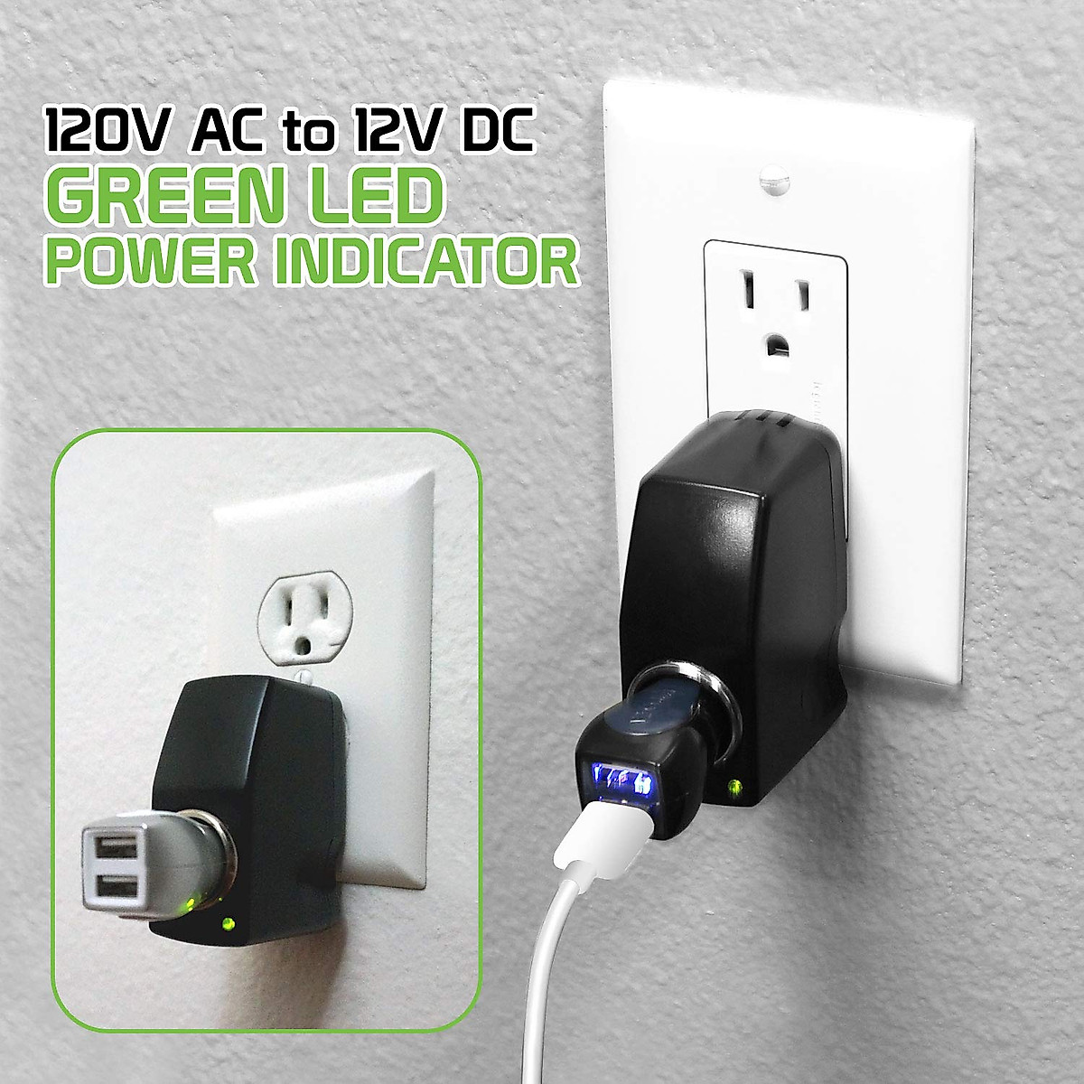 Cellet AC to DC 12V Output Converter. AC/DC Power 110V- 120V AC to 12V DC Car Cigarette Lighter Power Converter. AC to DC Female Adapter (Not for Air-Pump, Compressor, Vacuum Cleaner)