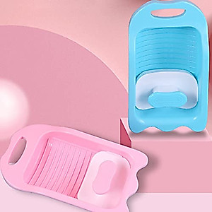 DOITOOL Washboard Basin for Hand Washing Clothes, Mini Hand Wash Board Non-slip Plastic Washing Board Washtub Cleaning Basin