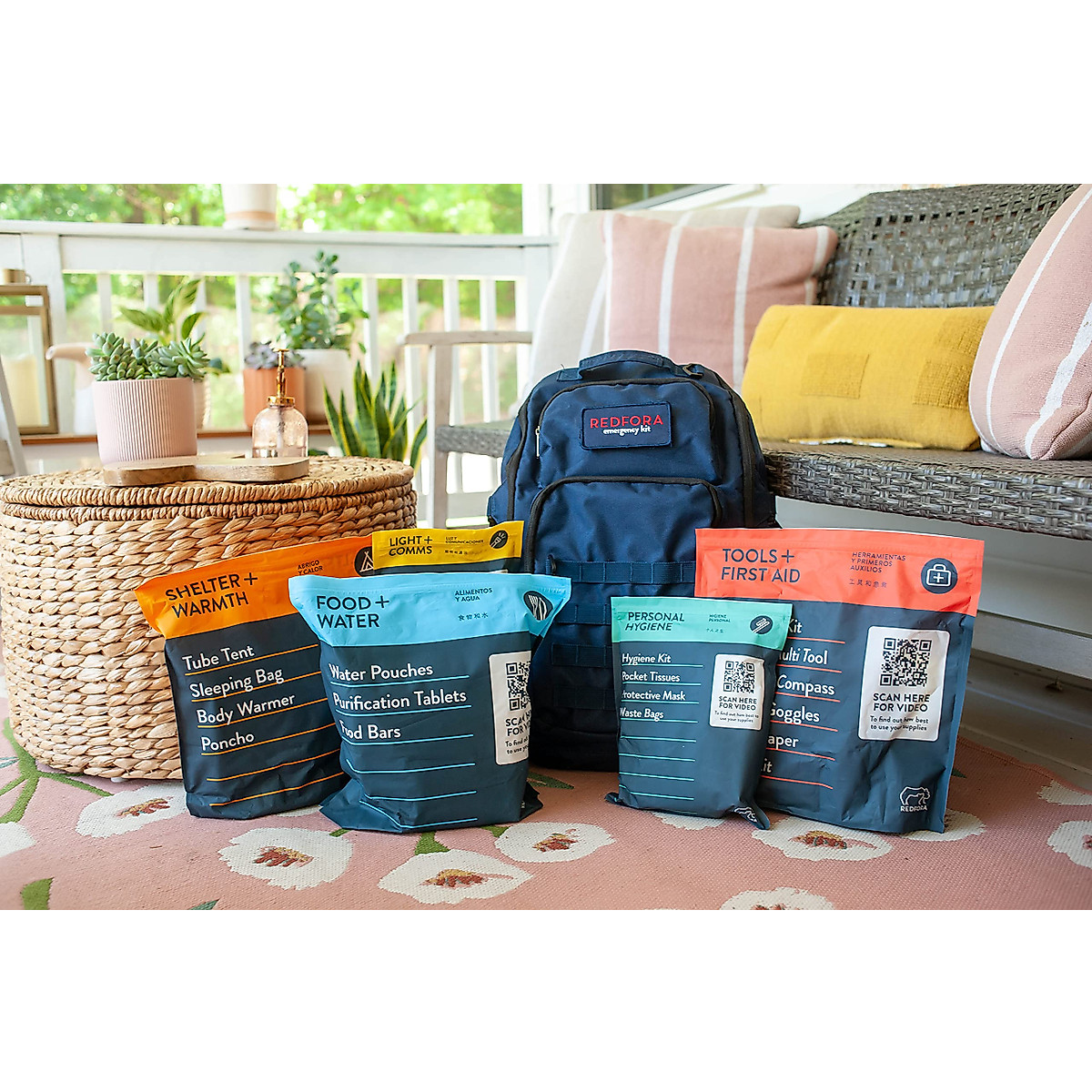 Complete Earthquake Bag - Most Popular Emergency kit for Earthquakes, Hurricanes, floods + Other disasters (2 Person, 3 Days, Blue Bag) (2 Person)