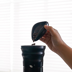 watchget Ceramic Coffee Dosing Cup & Tea Storage Tray, Single Dose Measuring Container for Coffee Beans & Loose Leaf Tea Dosing Vessel, Black