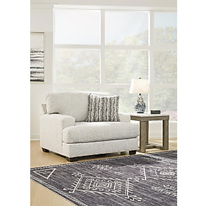 Signature Design by Ashley Brebryan Coastal Upholstered Oversized Chair with 1 Accent Pillow, Beige