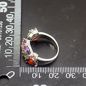 Silver Angel Multicolor Ring Cubic Zirconia Mother's Day Jewelry for Mom Her Band Ring for women (7)