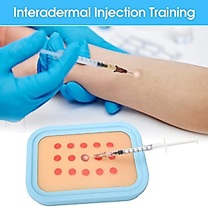 Injection Training Pad, Subcutaneous Injection Practice Pad, Artificial Hypodermic Injection Trainer, Silicone Human Skin-Like Intradermal Practice Model for Medical Student Nurse Practice