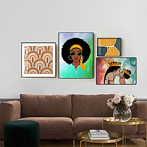 2 Pack 8x12 Canvas Painting |Pre Drawn Canvas| Pre Drawn Stretched Cotton Canvas | Afro Queen 2 |Acrylic Oil Painting Set On Canvas for Childrens & Beginners| Birthday Gift