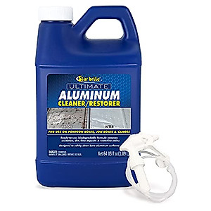 STAR BRITE Ultimate Aluminum Cleaner & Restorer - Aluminum Boat Cleaner - Perfect for Pontoon Boats, Jon Boats & Canoes 64 OZ With Sprayer (087764)