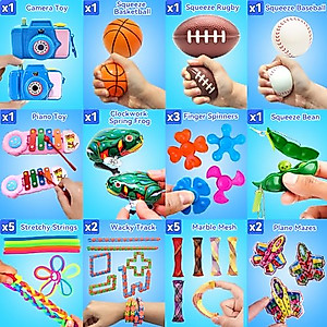 125 Pack Fidget Toys Assortment for Kids 4-8-12,Stress&Anxiety Relief Toys for Party Favors,Treasure Box Fillers,Classroom Prizes Rewards,Carnival,Pinata Stuffers