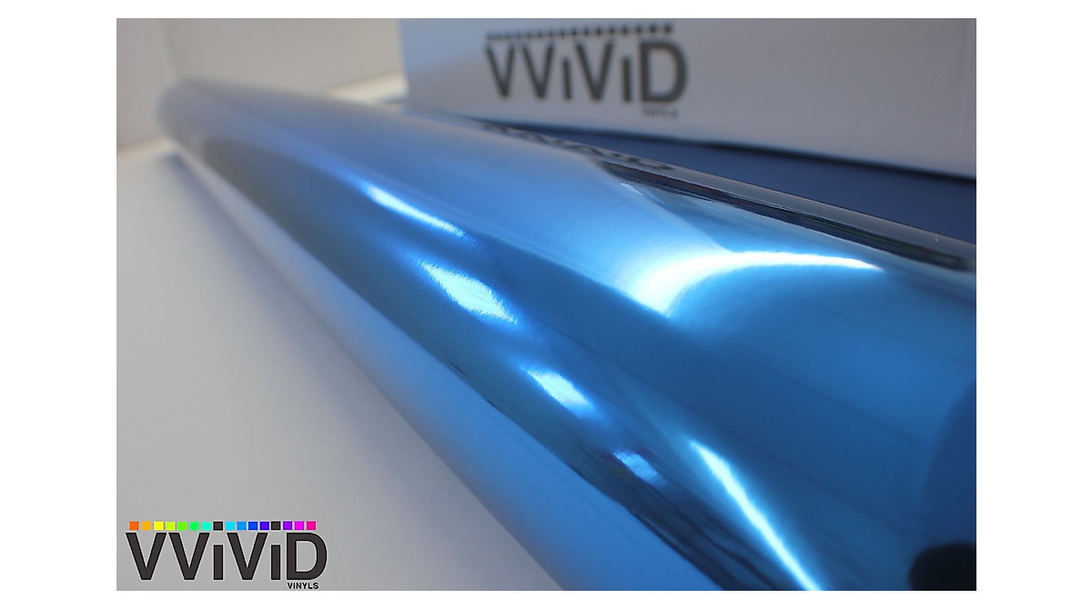 VViViD Blue Mirror Chrome Cast Vinyl Wrap Self-Adhesive Film Decal Air ...