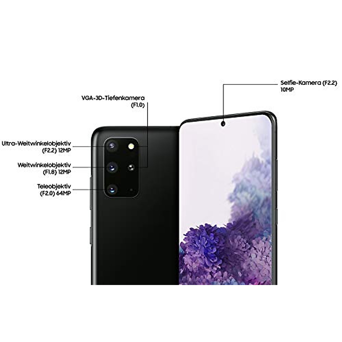 Samsung Galaxy S20+ SM-G986B/DS, Dual SIM 5G, International Version (No US Warranty), 128GB, Cosmic Black - GSM Unlocked