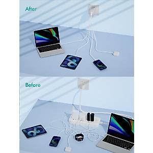100W USB C Charger Block Mult Port, GaN Fast Charging Block for MacBook Pro/Air, Samsung Galaxy S23/S22,Note,Google Pixel,iPad,iPhone,Tablets,Laptop and More(Compact and Foldable Travel Wall Charger)
