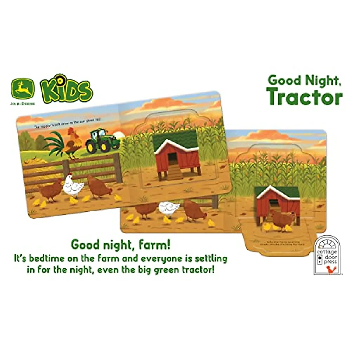 John Deere Kids Good Night Tractor on the Farm: Deluxe Lift-a-Flap & Pop-Up Surprise Board Book, Ages 2-6