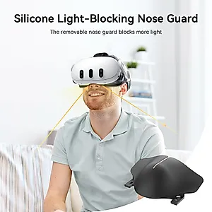 AMVR Upgraded Comfort Face Cover Pad Facial Interface Compatible with Meta/Oculus Quest 3 Accessories, with Knob Adjustable, with PU Face Cushion and Breathable Ice Silk Cotton