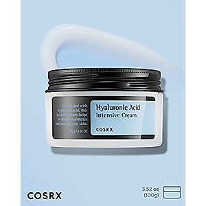 COSRX Hyaluronic Acid Moisturizing Cream, Long-lasting Hydration, Rich Moisturizer for Sensitive Skin 3.53 oz / 100g, Korean Skin Care, Animal Testing Free, Parabens Free