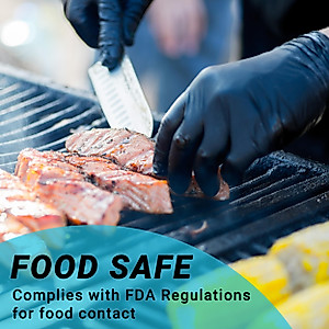 ASAP Black Nitrile Gloves Small - 4 Mil Black Exam Gloves, Black Latex Free Gloves, Powder Free Gloves - Medical, Food Safe, Disposable Black Gloves - Small Black Nitrile Gloves - Box of 100