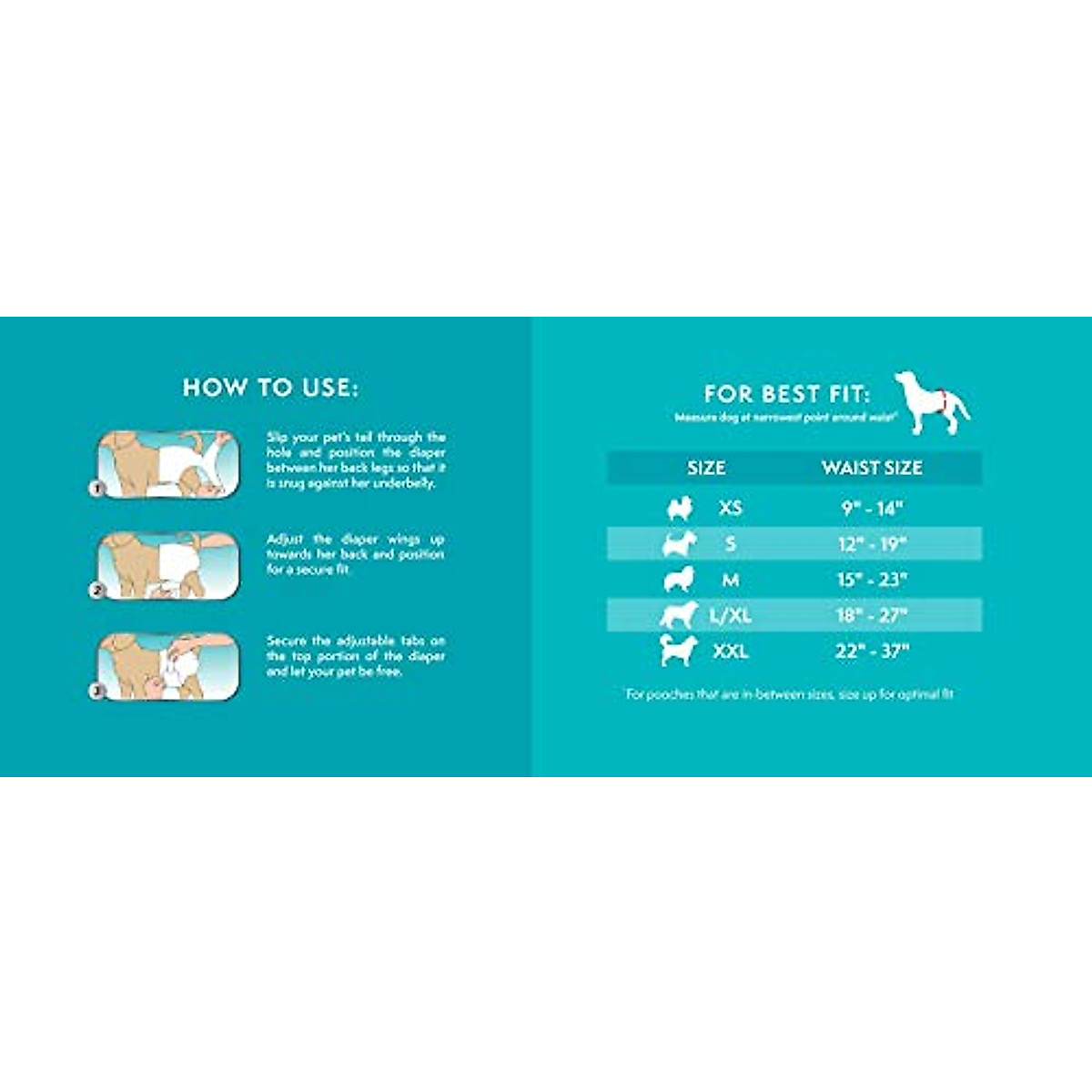 Simple Solution True Fit Disposable Dog Diapers for Female Dogs - Super Absorbent with Wetness Indicator - L/XL (Waist 18-27in) - 30 Count