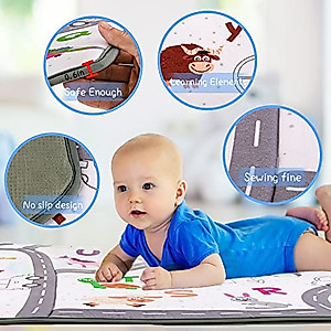 Hexagon Playpen Mat Compatible with Regalo and California Beach Co Playground, Thickened(0.6in) Non Slip Baby Play Mat ABC Super Soft Skin Friendly Baby Floor Crawling Mat(52 * 45in)
