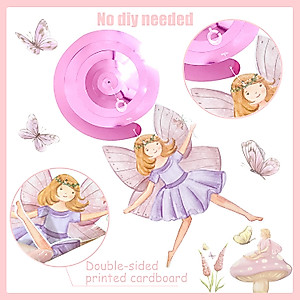 Fairy Party Hanging Swirls Fairy Birthday Party Decorations Fairies Hanging Decor Fairy Garden Swirls Ceiling Streamers for Wonderland Garden Baby Shower Supplies