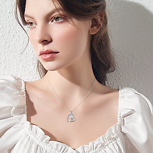 PROESS Otter Necklace Sterling Silver Sea Otter Necklace for Women Otter Lovers Otter Pendant Jewelry Gift