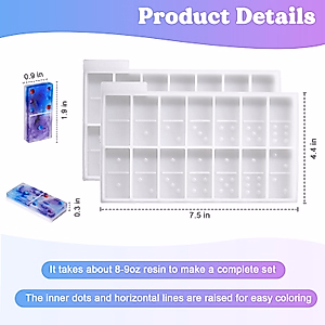 LET'S RESIN Resin Molds, Double 6 Domino Resin Molds 28 Cavities Domino Molds for Resin Casting Standard Size, Silicone Dominos Mold for Epoxy, Clay, Keychain & Jewelry,Glossy & Durable
