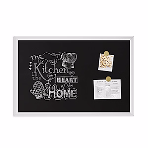 U Brands Magnetic Chalkboard, 30 X 20 Inches, White Décor Frame