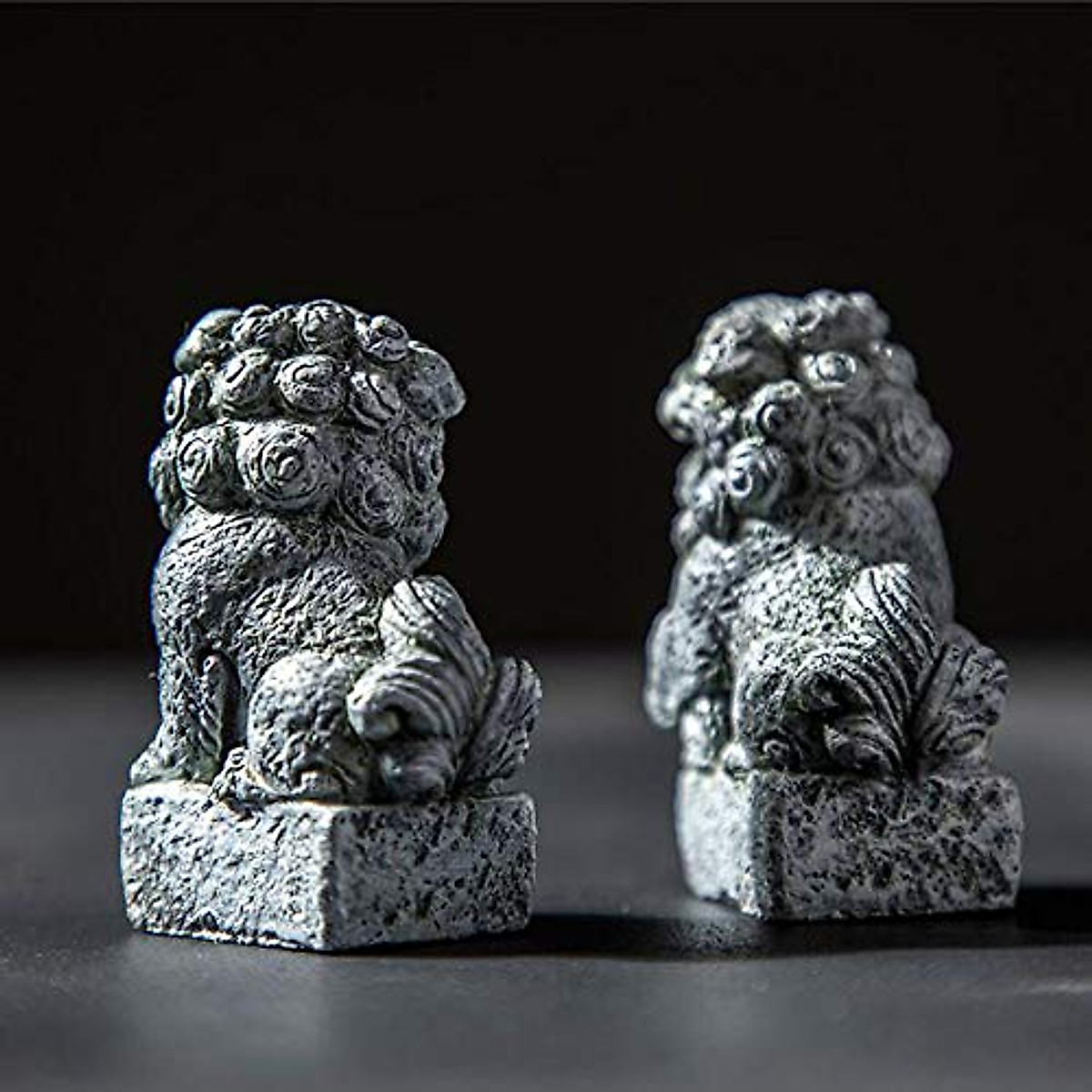 Smoothedo-Pets Fish Tank Decorations Aquarium Decoration Mini/Pair Size Ornaments Accessories Fish Hides Asian Garden FengShui Beast Dog (Mini Lion Statue/Pair)