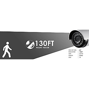 Lorex 1080p HD 8-Channel Security System with eight 1080p HD Weatherproof Bullet Security Camera and Advanced Motion Detection