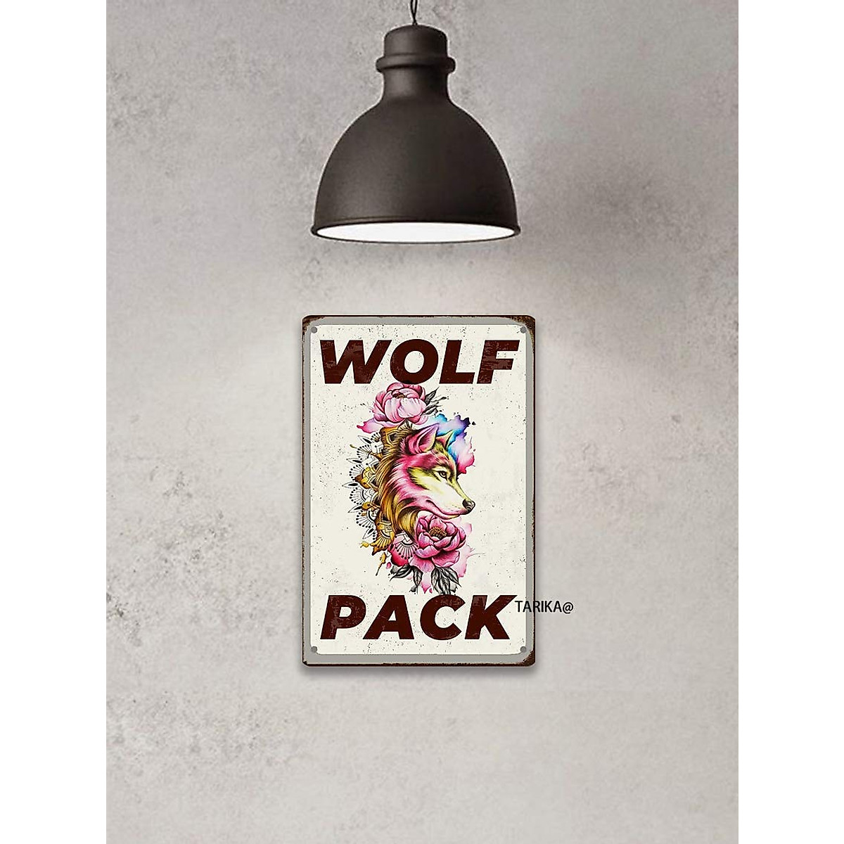 Wolf's Pack 8X12 Inch Retro Look Tin Decoration Art Sign for Home Kitchen Bathroom Farm Garden Garage Inspirational Quotes Wall Decor