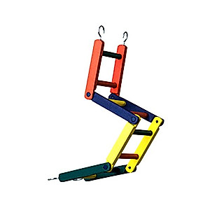 Prevue Pet Products BPV01140 Carpenter Creations Bendable Wood 4-Section Bird Ladder, 15-Inch, Colors Vary