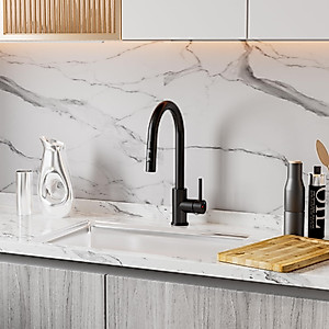 TRE Home Kitchen Faucets, Kitchen Faucet with Pull Down Sprayer, Kitchen Sink Faucet, RV Faucets Kitchen, Utility Sink Faucet with Sprayer, Laundry Sink Faucet, Single Hole Kitchen Faucet Only