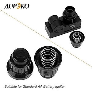 Aupoko AA Battery Push Button Igniter Ignitor Cap, 2PC Gas Fire Pit Ignitor Caps Replacement for Spark Generator Gas Grill