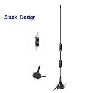 Bingfu 20-1300MHz Police Scanner Antenna Radio Scanner Magnetic Base Antenna HF VHF UHF Ham Radio BNC Male Antenna (2-Pack) Compatible with Uniden Bearcat Whistler Radio Shack Police Radio Scanner