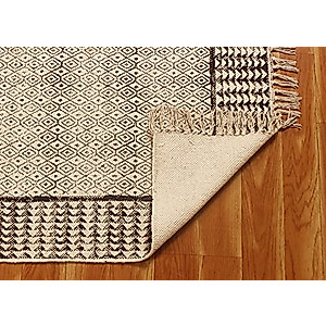 Pure Cotton Rug, Handmade Bohemian Rugs Home Decorative Boho Kilim Hand Woven Rag Rug Entryway Throw Rug for Doormat Bedroom Living Room Laundry Room Balcony 270x360 cm (9x12 Feet)