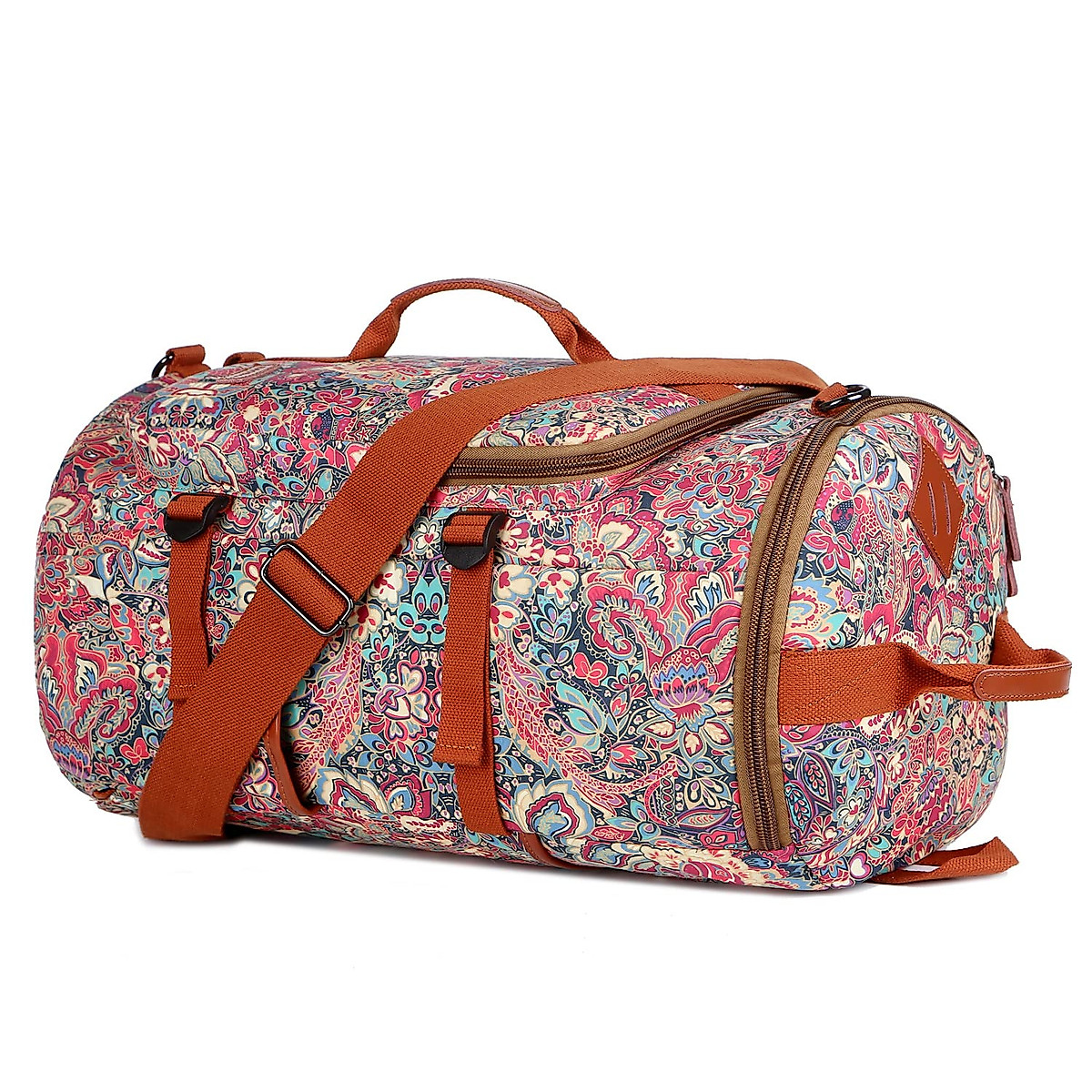 Women Multicolor Duffle-Backpack Hybrid Weekender Travel Duffel Bag Gym Bag Laptop Backpack for Women HB-26 (HS)