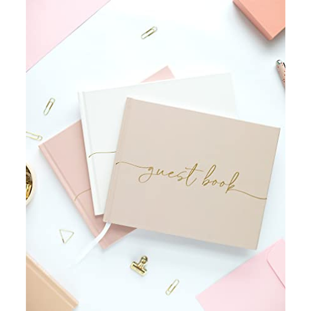 Wedding Guest Book - Perfect Guest Book Weddings Reception, Baby Shower, Polaroid Guest Book for Wedding and Special Events - 100 Blank Pages for Wedding Sign in, Photos - Elegant and Hardcover