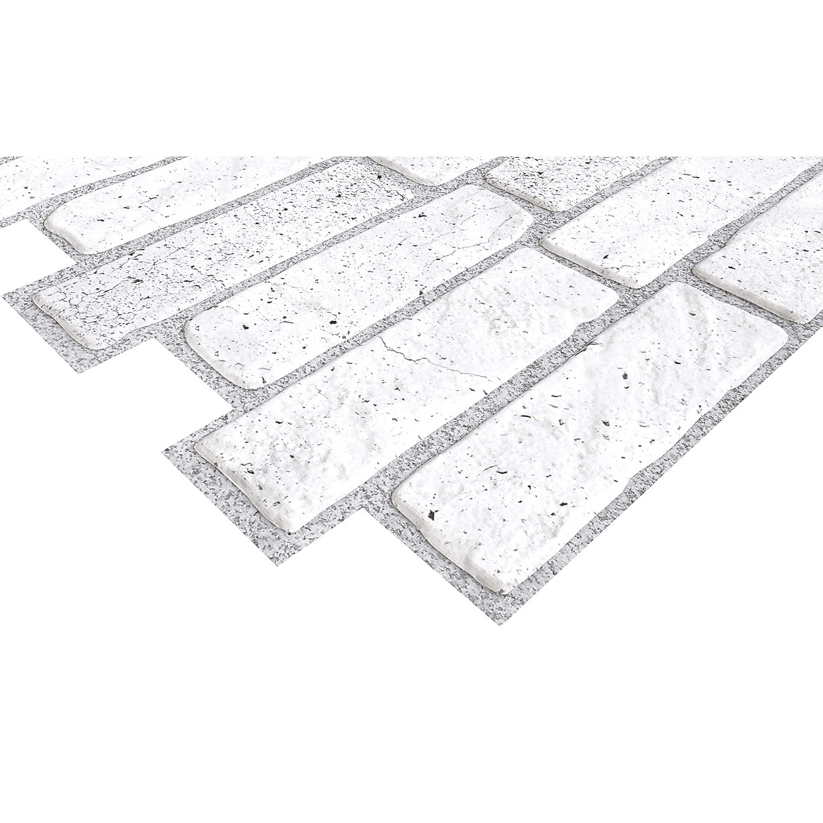 CONCORD WALLCOVERINGS ™ 3D Wall Panels, Pack of 1 - Old Brick Design in White, Realistic Textured PVC Panels, 3D Decorative Wall Coverings, 17.5" x 23.75", Covers 28.86 sq.ft., Model 571OG