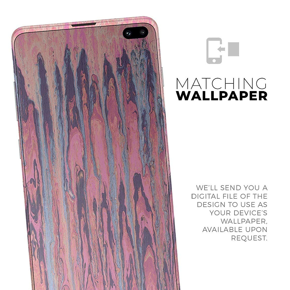 DesignSkinz Abstract Wet Paint Pink Sag Protective Vinyl Decal Wrap Skin Cover Compatible with The Samsung Galaxy S20 (Screen Trim & Back Glass Skin)