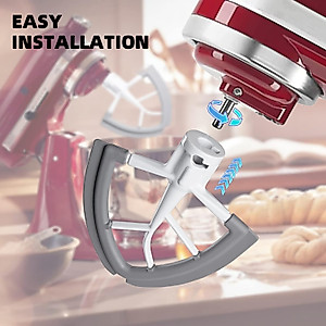 Paddle Attachment for KitchenAid 4.5-5 Quart Tilt-Head Stand Mixer, Flex Edge Beater Kitchen Aid Mixers Accessories with Silicone Edges Bowl Scraper (A)