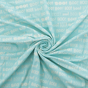 Boo Halloween DBP Fabric - Double Brushed Polyester 4 Way Stretch - 1 Yard