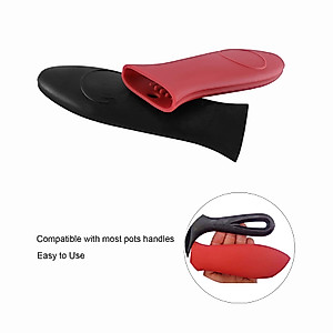 10pcs Silicone Pot Handle Holders Heat Resistant Pan Handle Covers,Hot Handle Sleeve for Cast Iron Skillets Metal Frying Pans Aluminum Cookware Assist Pan Holder