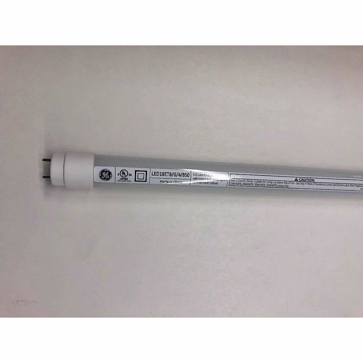 GE 20 Pieces 35772 LED18ET8/G4/850 Glass LED Tube Lamp, Plug n Play Ballast Needed, Frosted, 5000K (Stark White), G13 Base, 80 CRI, 2200 Lumen, DLC, UL